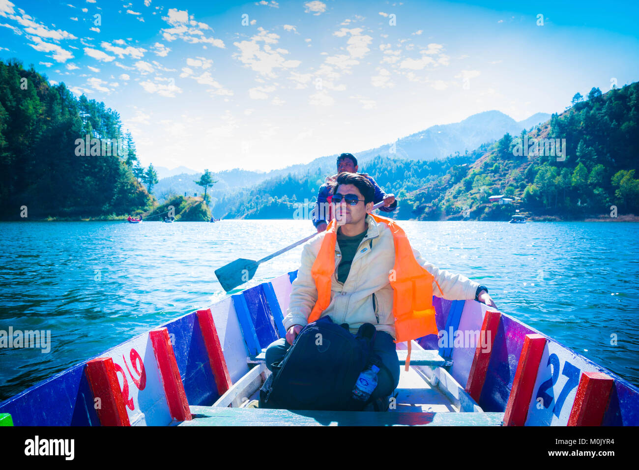 Man on Boat - Luxury and solitude Stock Photo - Alamy