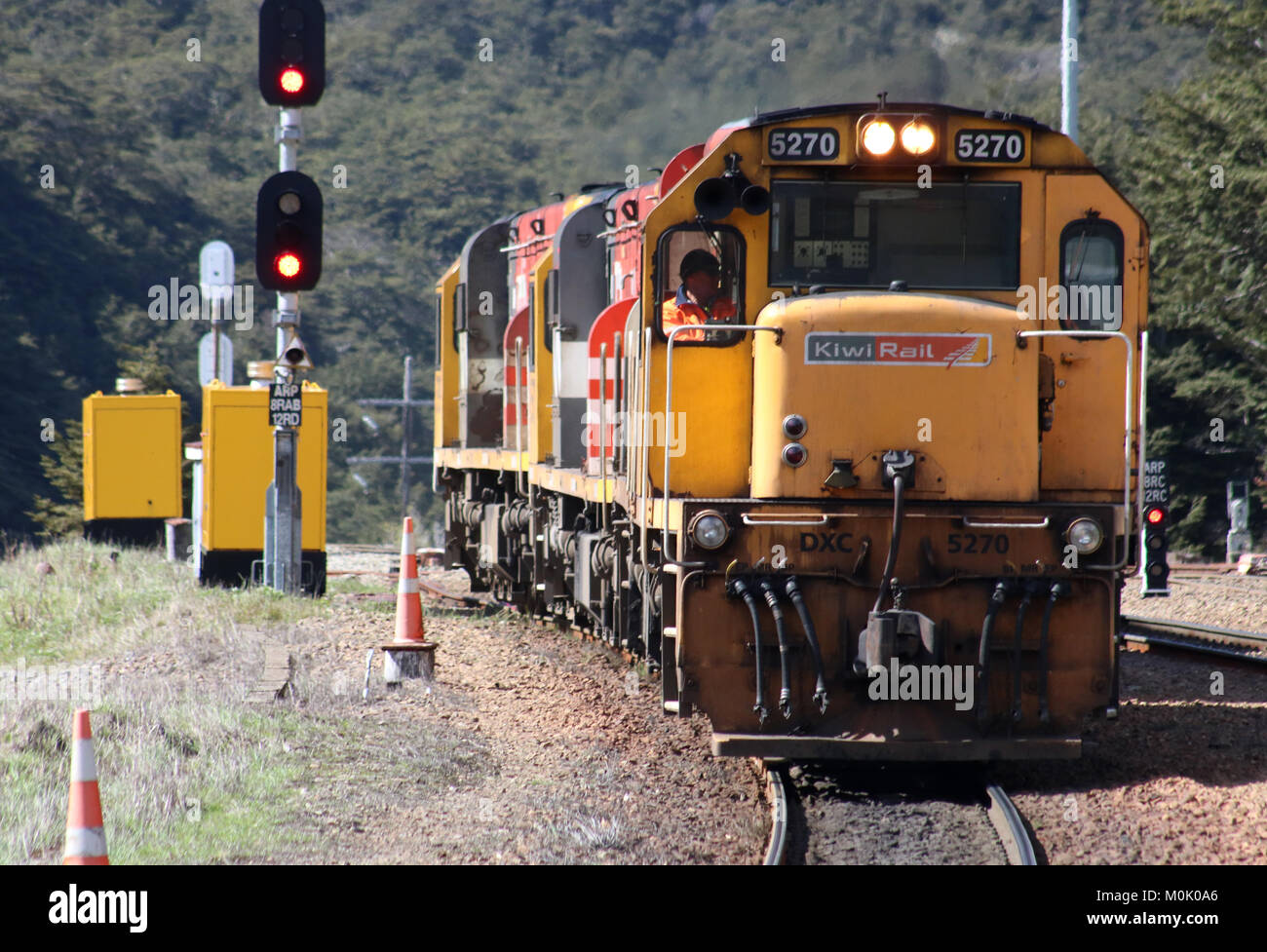 Three class DXC diesel-electric locos about to be attached to the rear ...