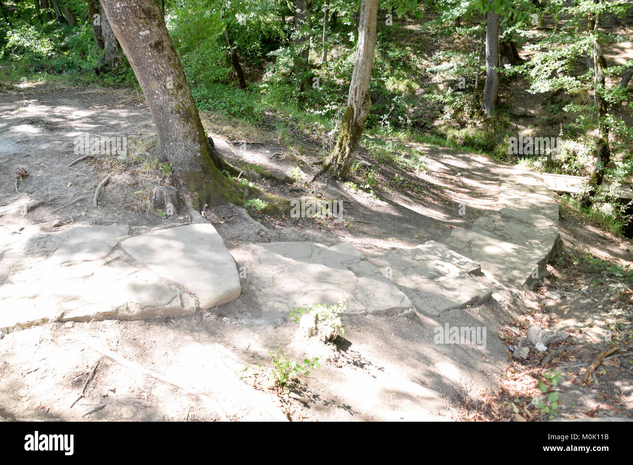 path laid out of stone slabs. A path in the mountains Stock Photo - Alamy