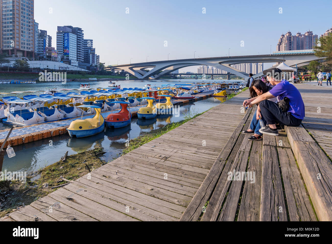 TAIPEI, TAIWAN - MARCH 27: This is Bitan riverside park a popular ...