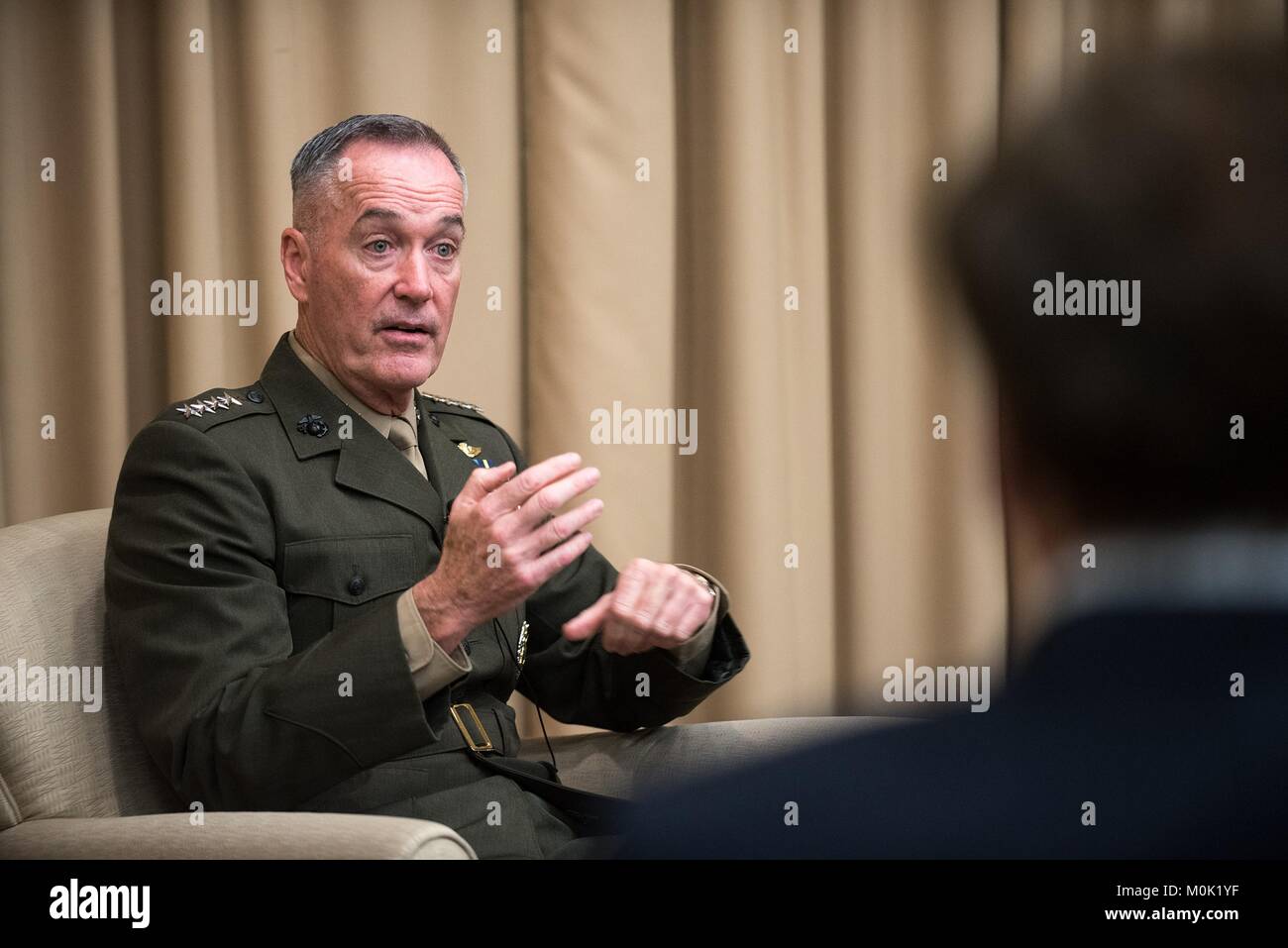 U.S. Joint Chiefs of Staff Chairman Joseph Dunford speaks to students ...