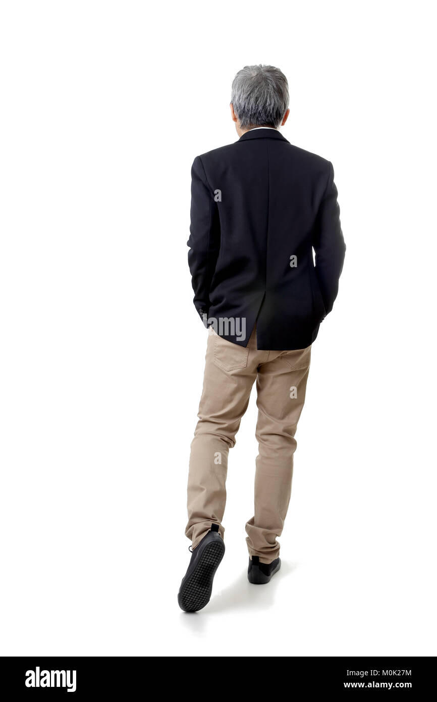 The Asian man standing on the white background Stock Photo - Alamy