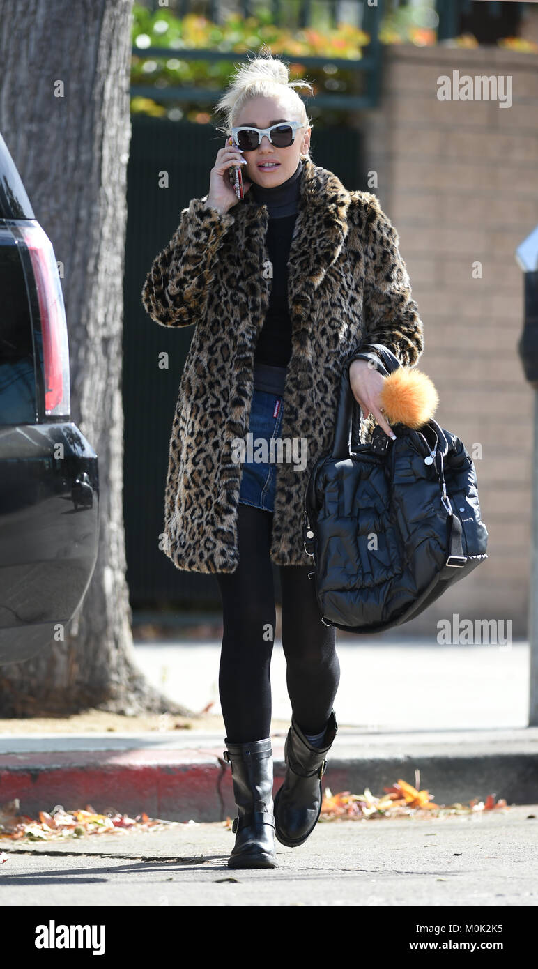 Gwen Stefani chats on her mobile phone while out running errands in Los ...