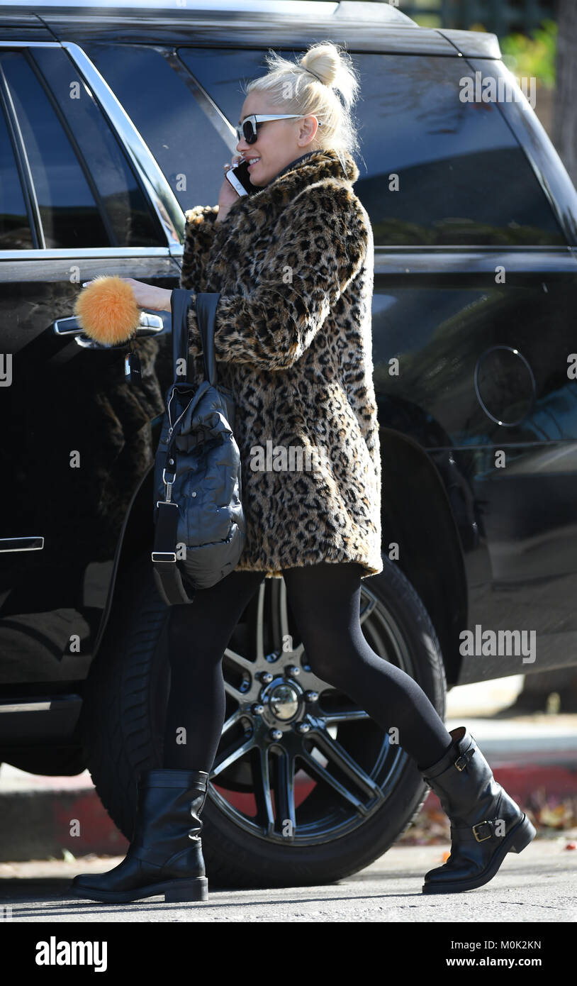 Gwen Stefani chats on her mobile phone while out running errands in Los ...