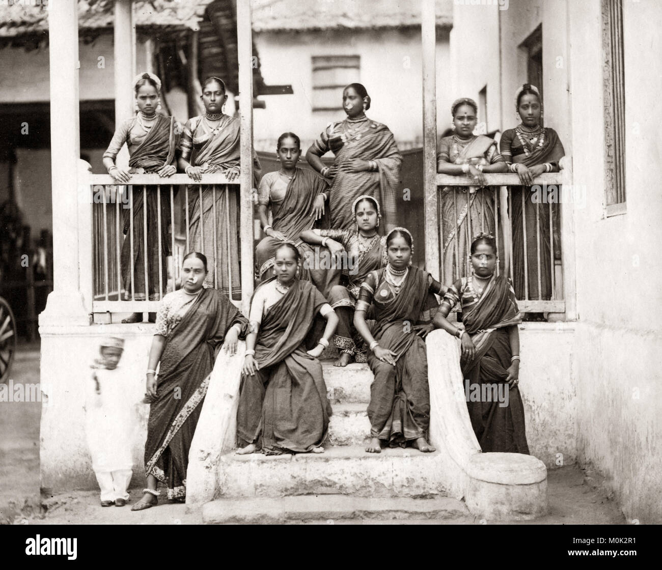 Portrait of the group of Indian women, India, c.1880s Stock Photo - Alamy