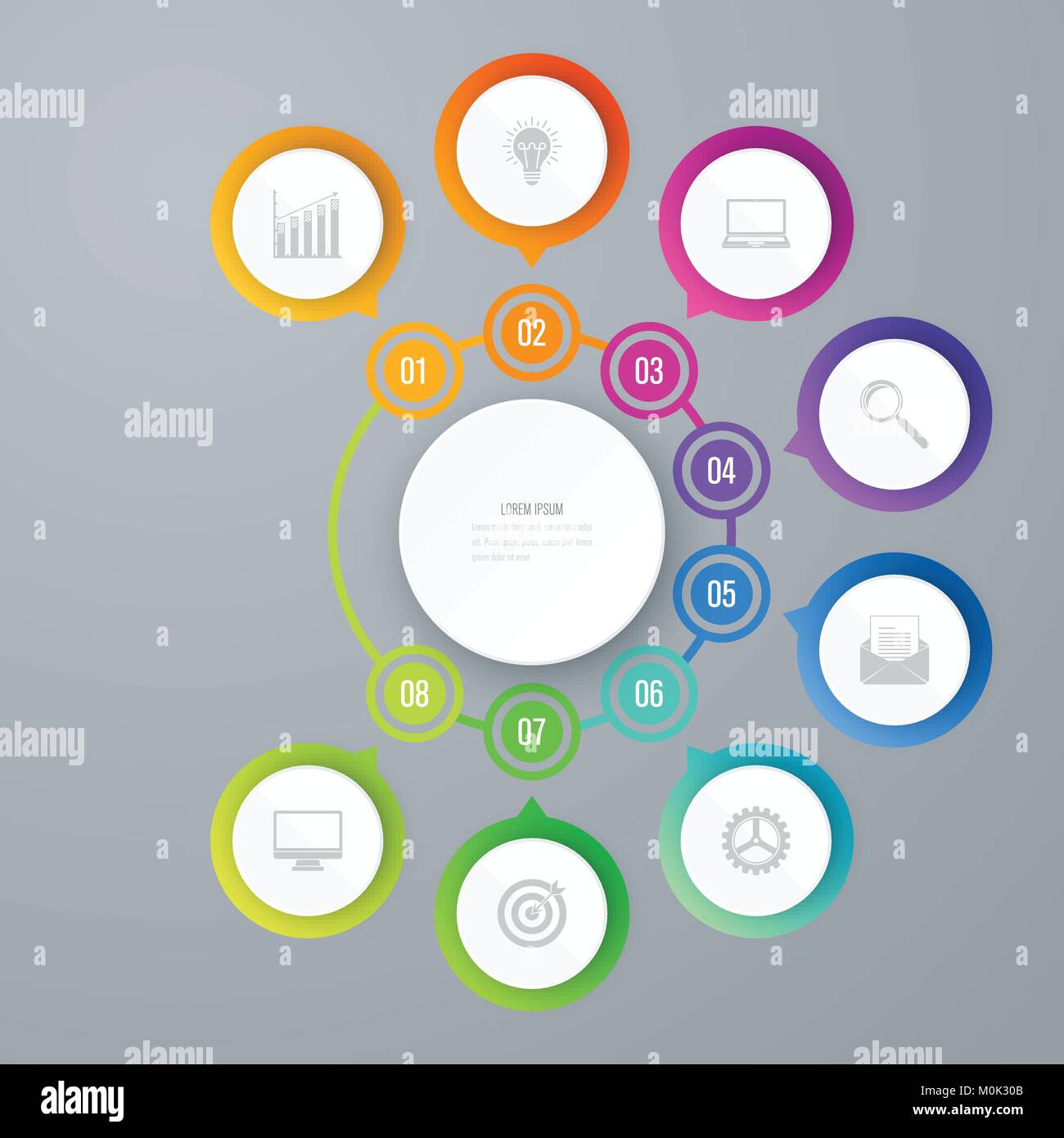 Infographics Template 8 Options With Circle Stock Vector Image And Art