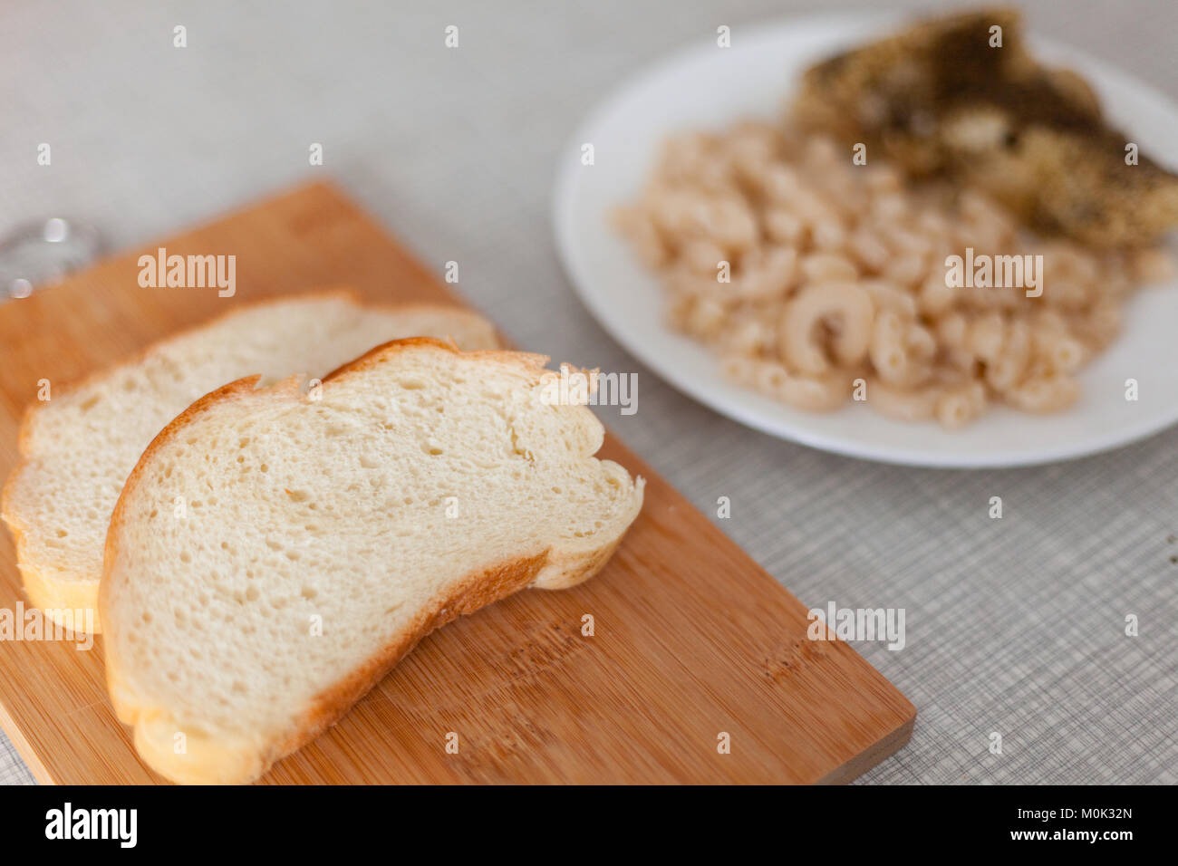 Fish pasta bread reality food Stock Photo - Alamy