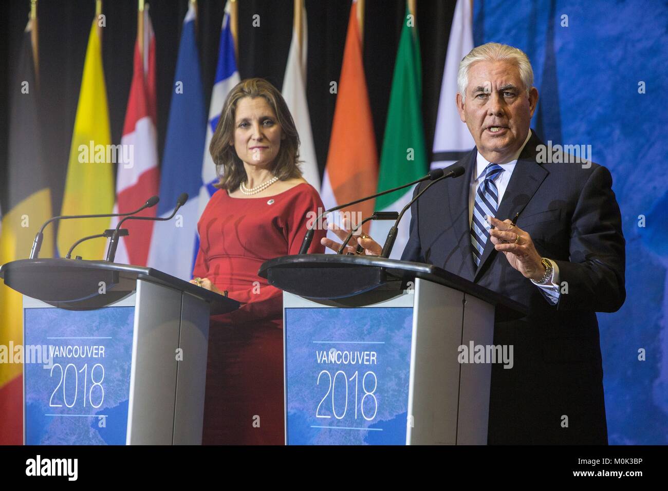 Canadian Foreign Minister Chrystia Freeland Left And U S Secretary