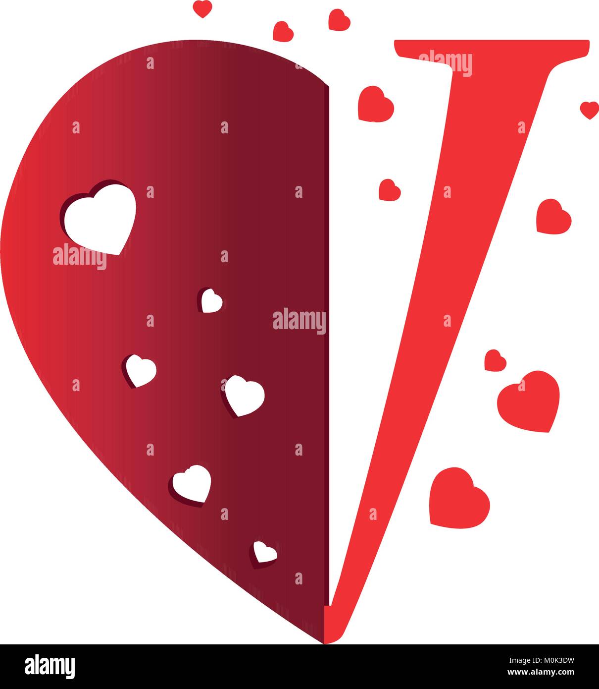 Half heart shape Stock Vector Image & Art - Alamy