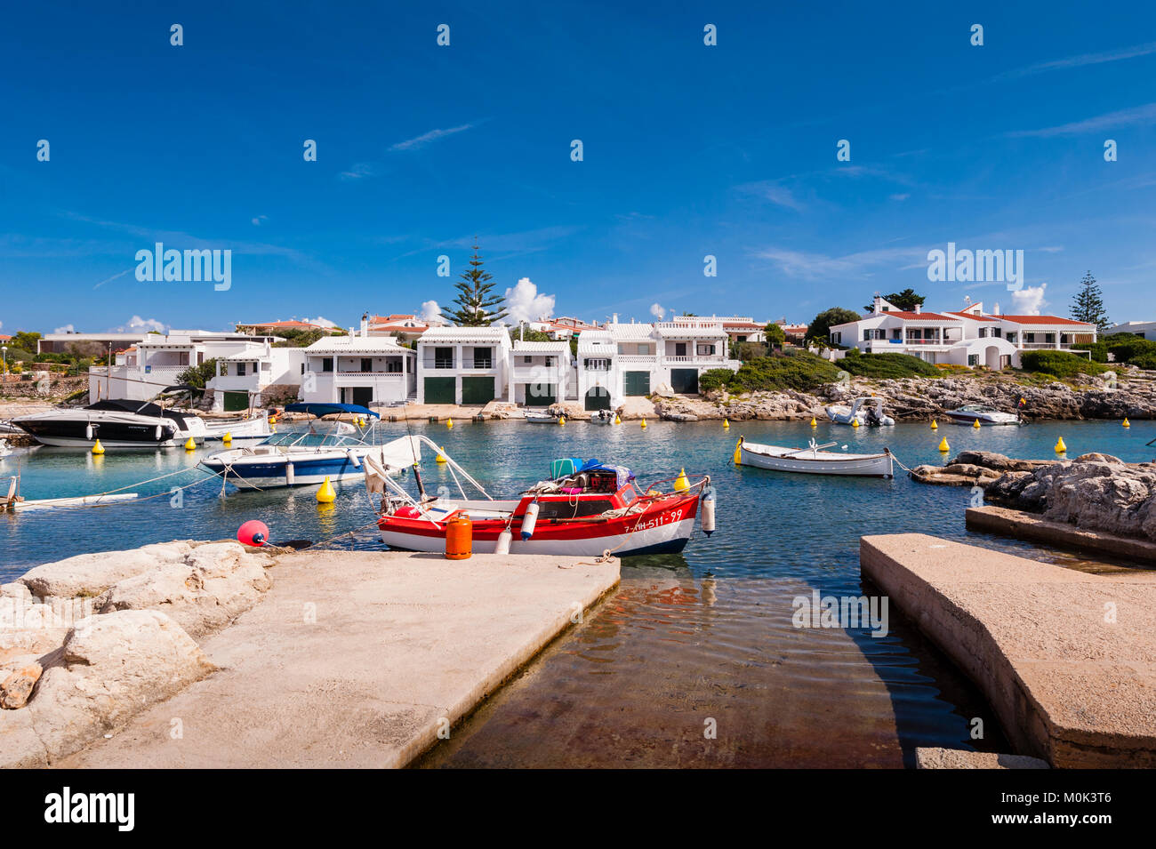 The small village of Biniancolla-Punta Prima , Menorca , Balearic ...
