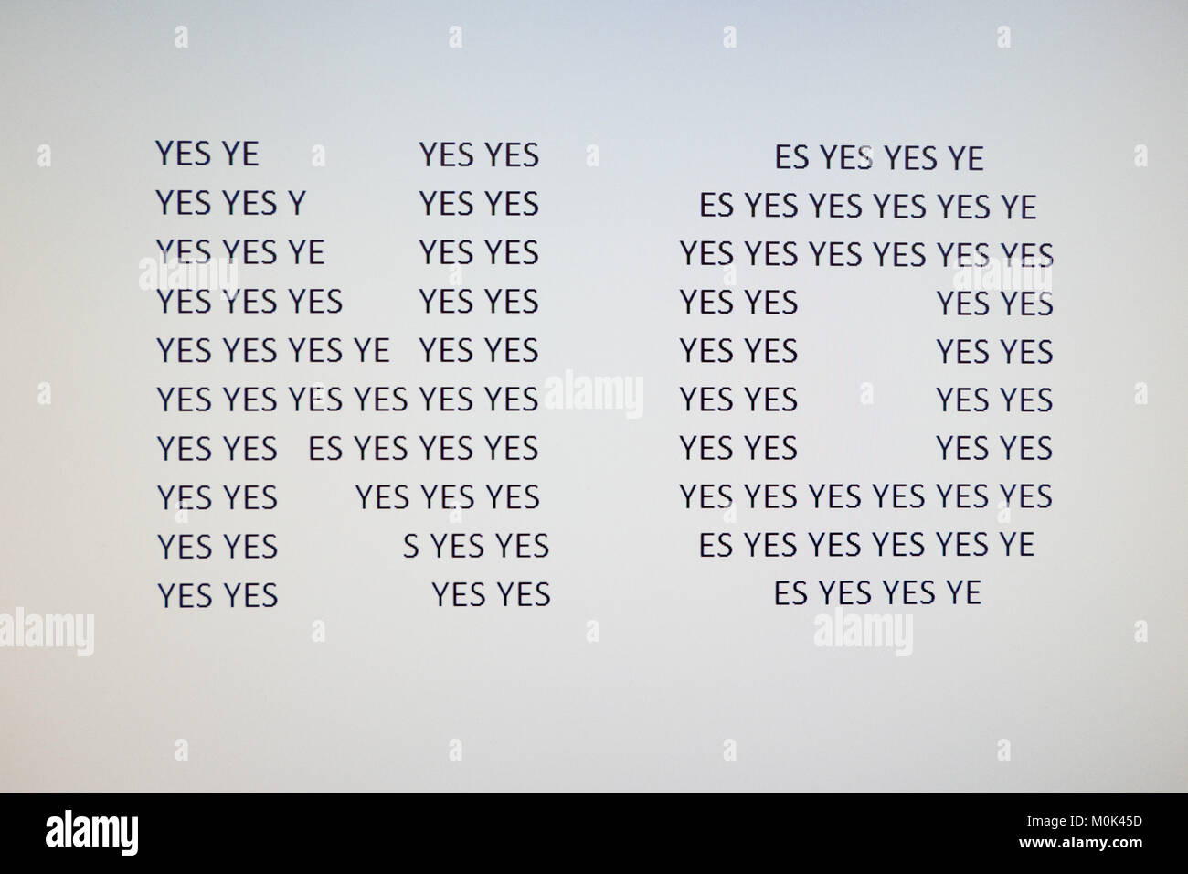 yes no, text on computer screen Stock Photo - Alamy