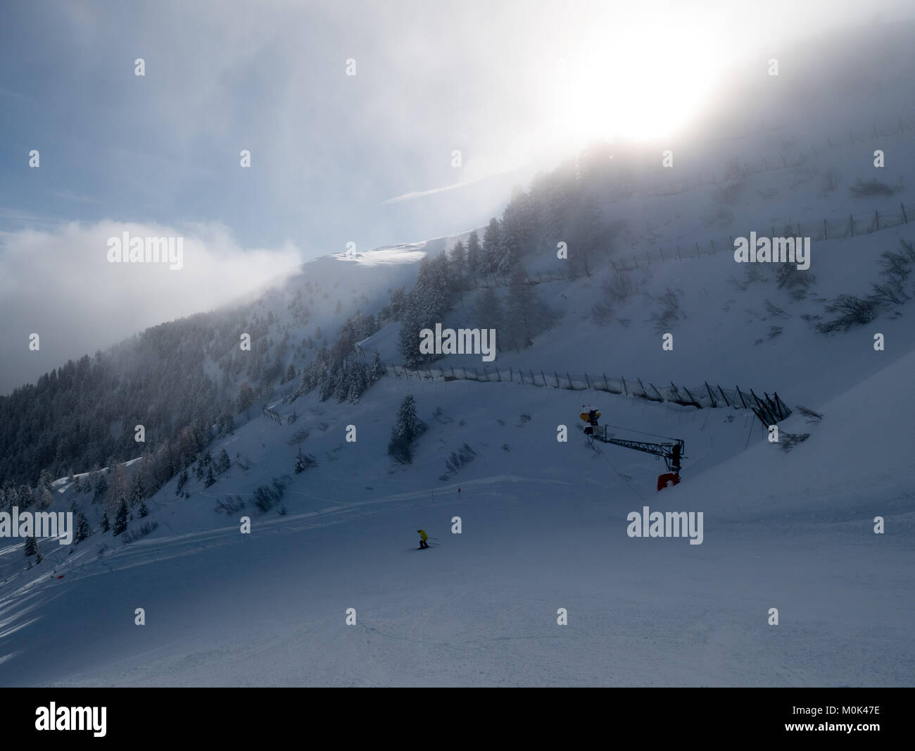 Skiing in Trentino, Pampeago Stock Photo - Alamy