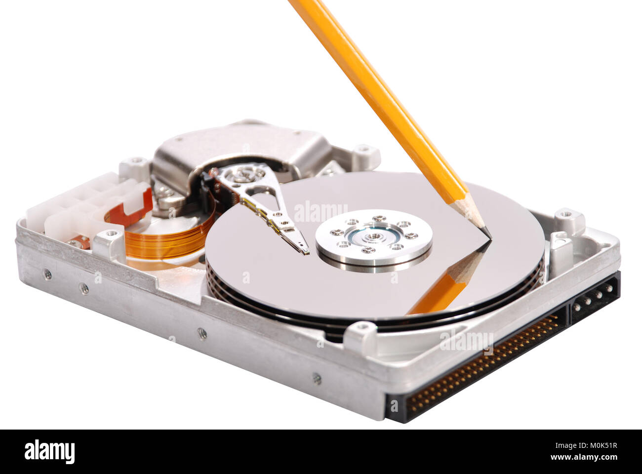 open hard disk drive studio isolated Stock Photo - Alamy