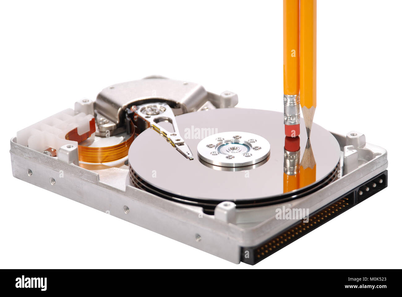open hard disk drive studio isolated Stock Photo - Alamy