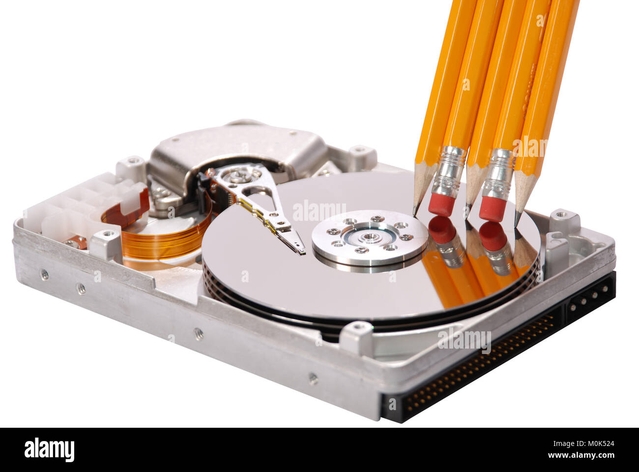open hard disk drive studio isolated Stock Photo - Alamy