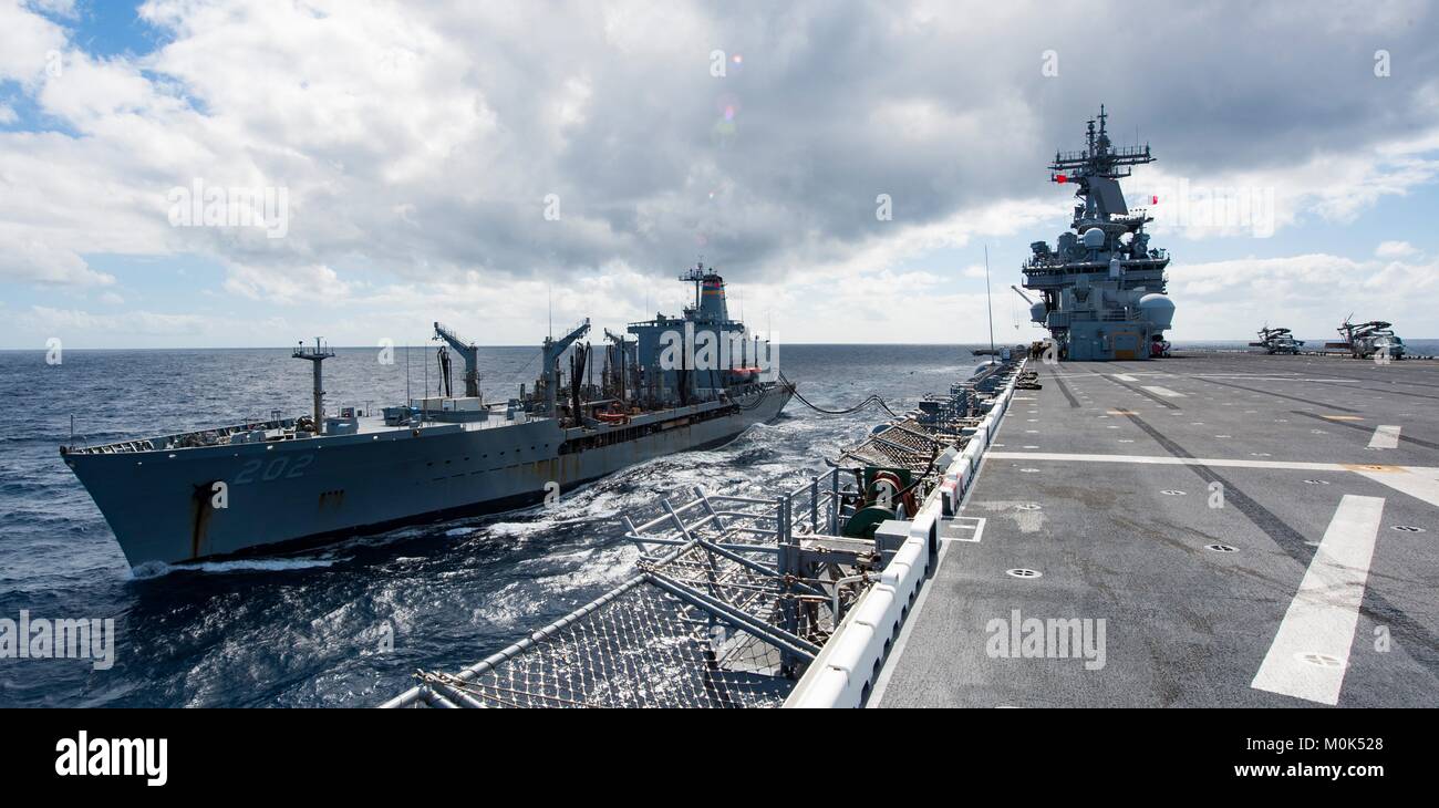 The U.S. Navy Henry J. Kaiser-class underway fleet replenishment oiler ...