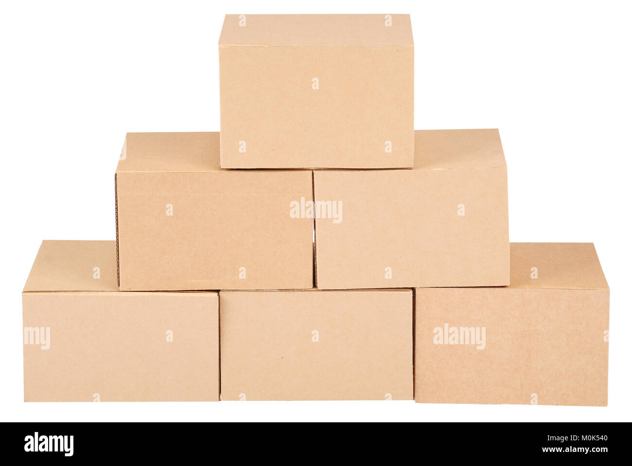 Cardboard boxes.Pyramid from boxes on white background Stock Photo - Alamy