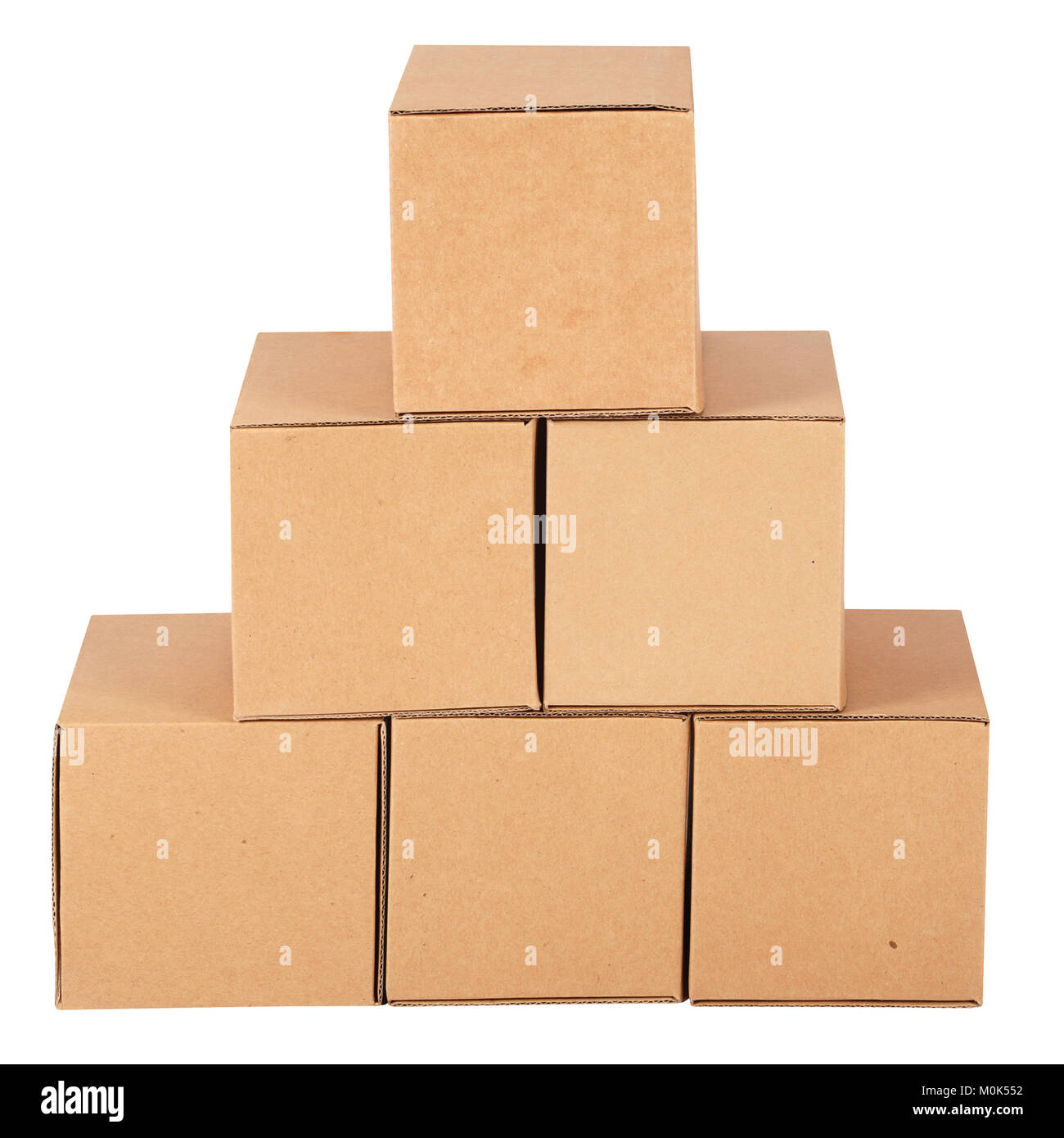 Cardboard boxes.Pyramid from boxes on white background Stock Photo - Alamy