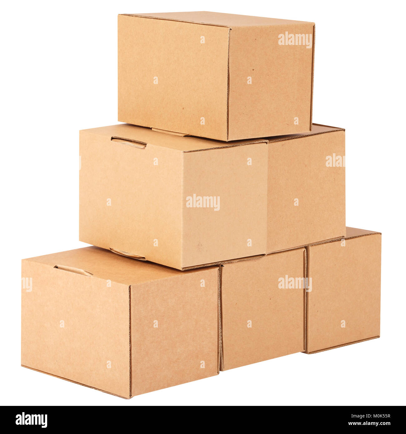Cardboard boxes.Pyramid from boxes on white background Stock Photo - Alamy