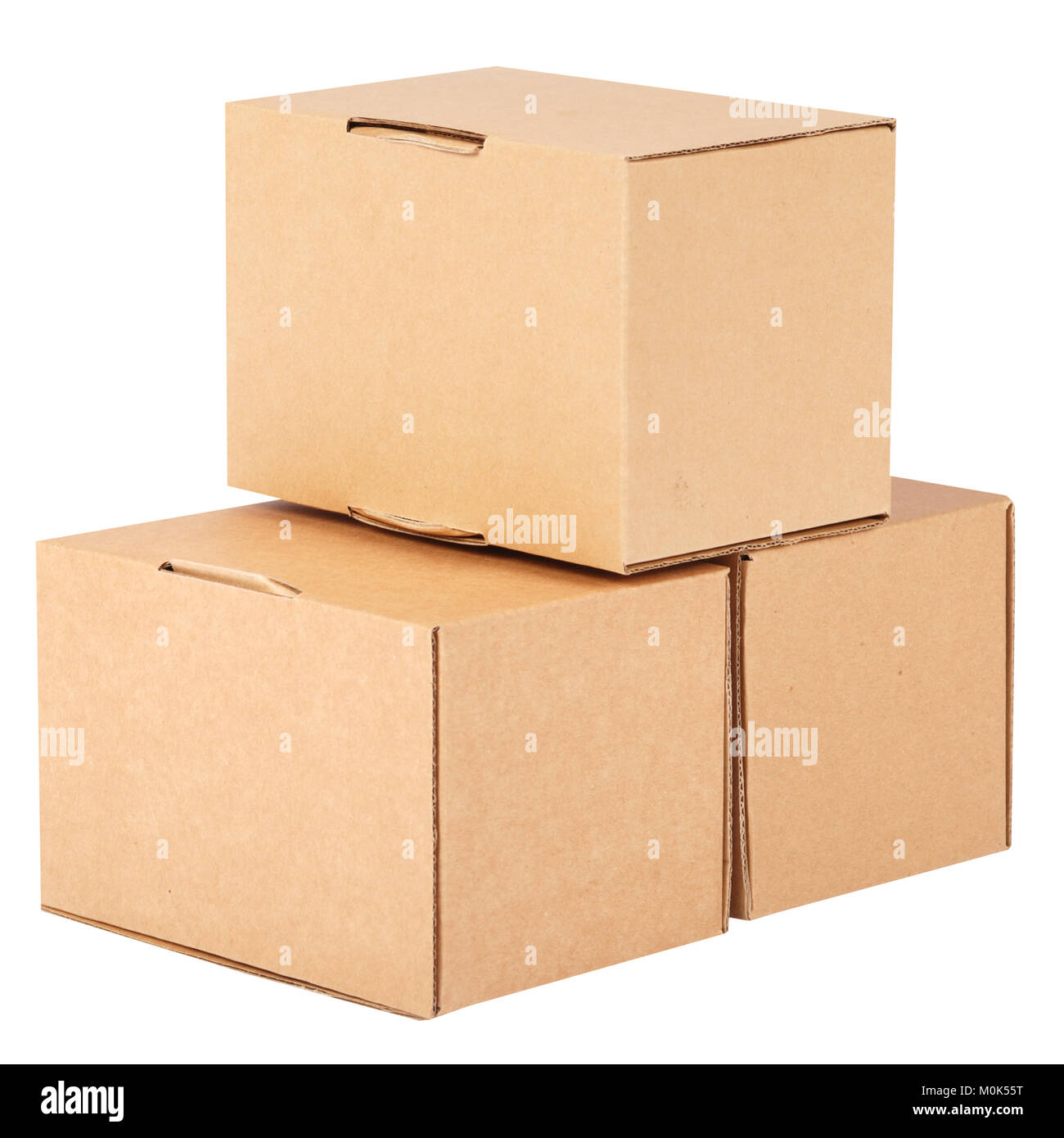 Cardboard boxes.Pyramid from boxes on white background Stock Photo - Alamy