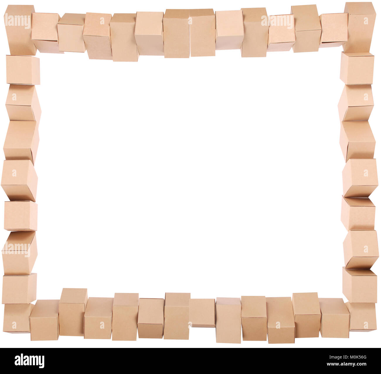 Framework from the combined boxes on white background Stock Photo - Alamy