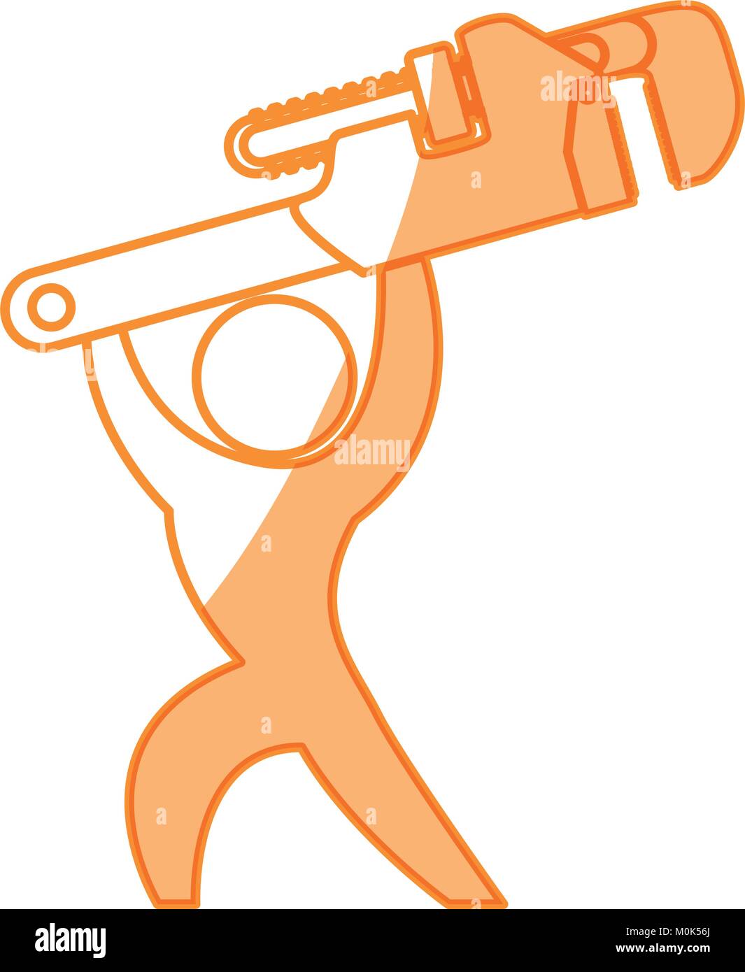 Worker with wrench pictogram Stock Vector Image & Art - Alamy
