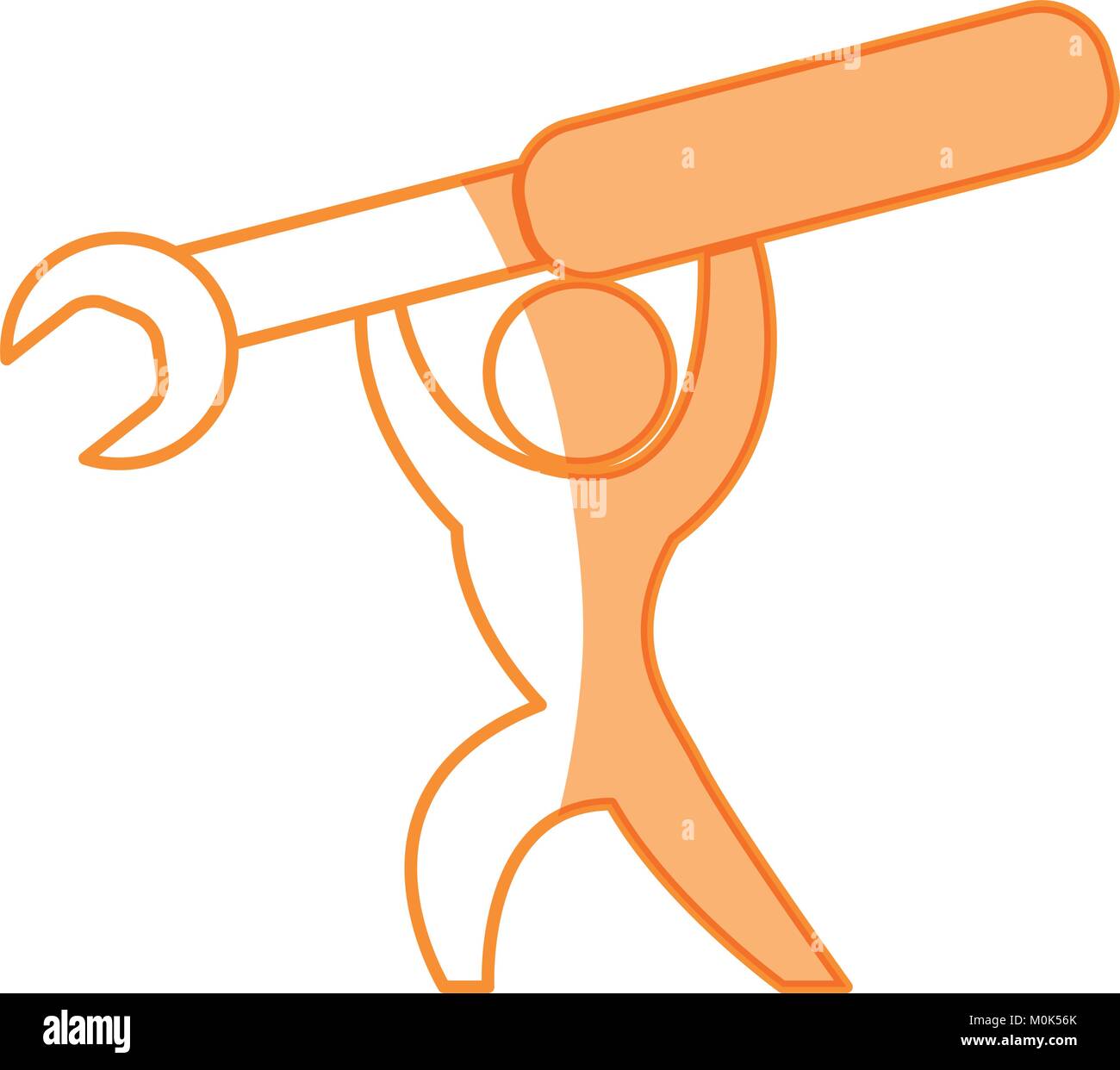 Worker with wrench pictogram Stock Vector Image & Art - Alamy