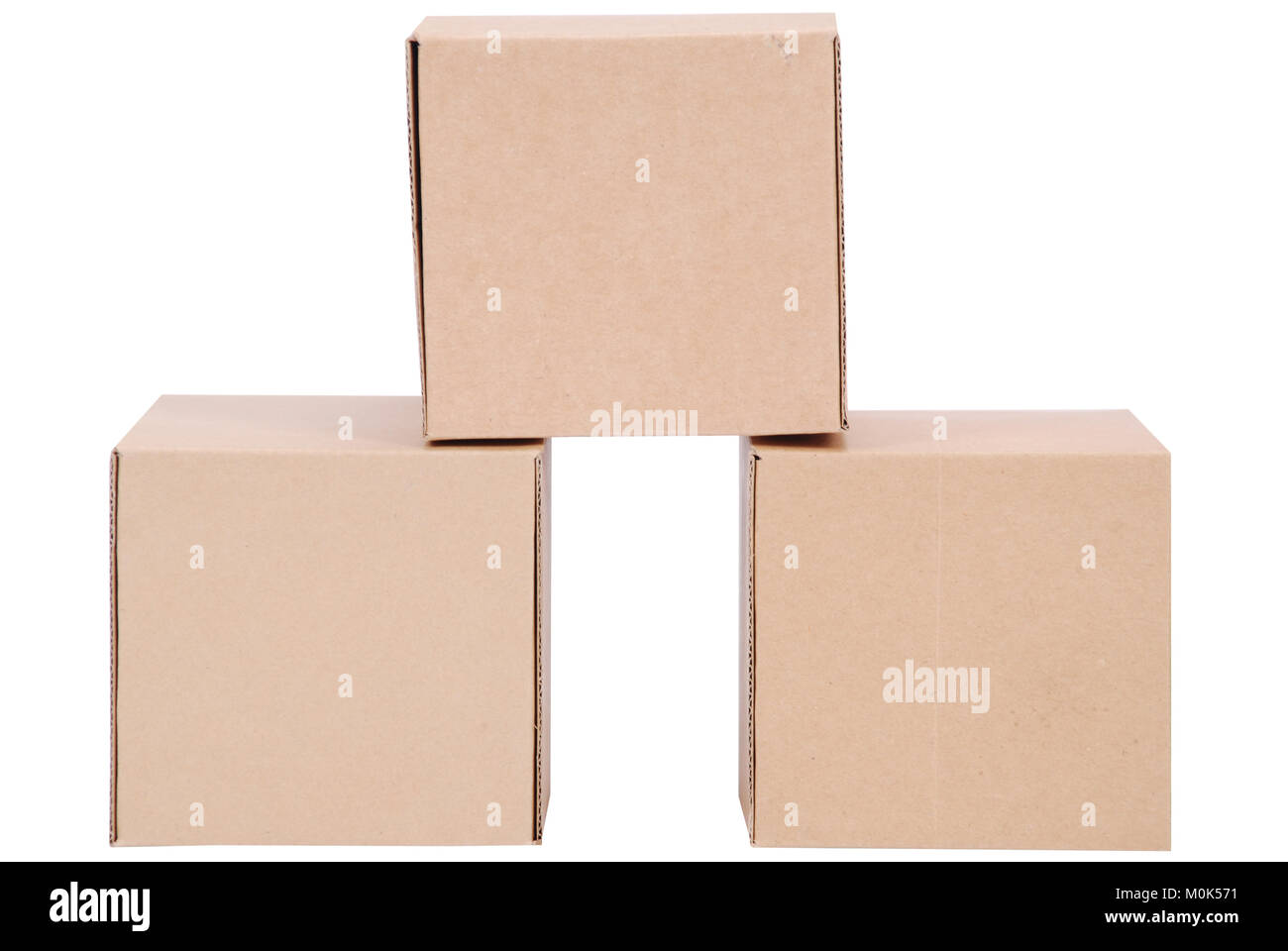 Cardboard boxes.Pyramid from boxes on white background Stock Photo - Alamy