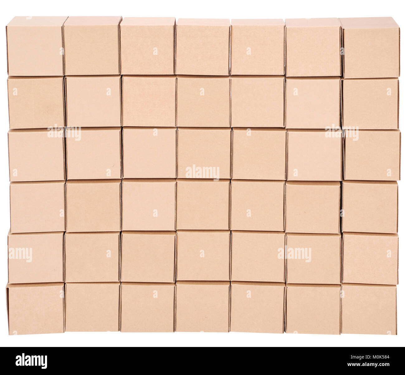 Stack of carton boxes package on white background with clipping path ...