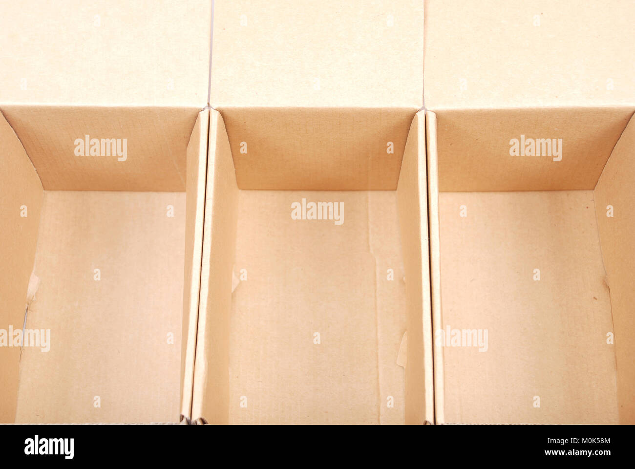 Close-up of three open cardboard boxes Stock Photo - Alamy