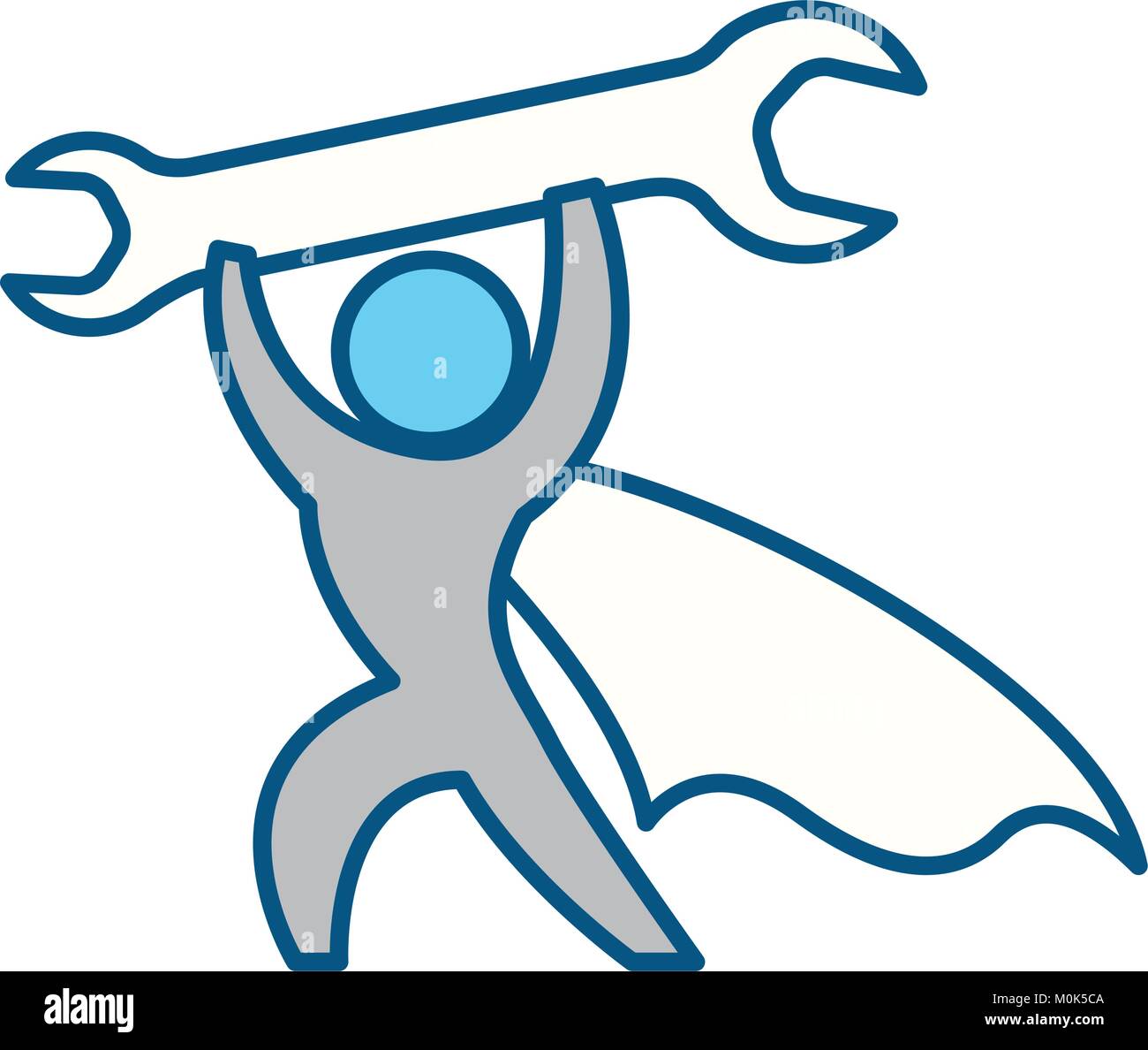 Worker with wrench pictogram Stock Vector Image & Art - Alamy