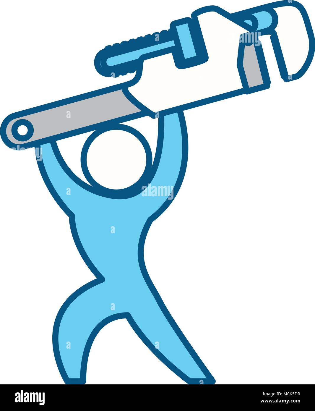 Worker with wrench pictogram Stock Vector Image & Art - Alamy
