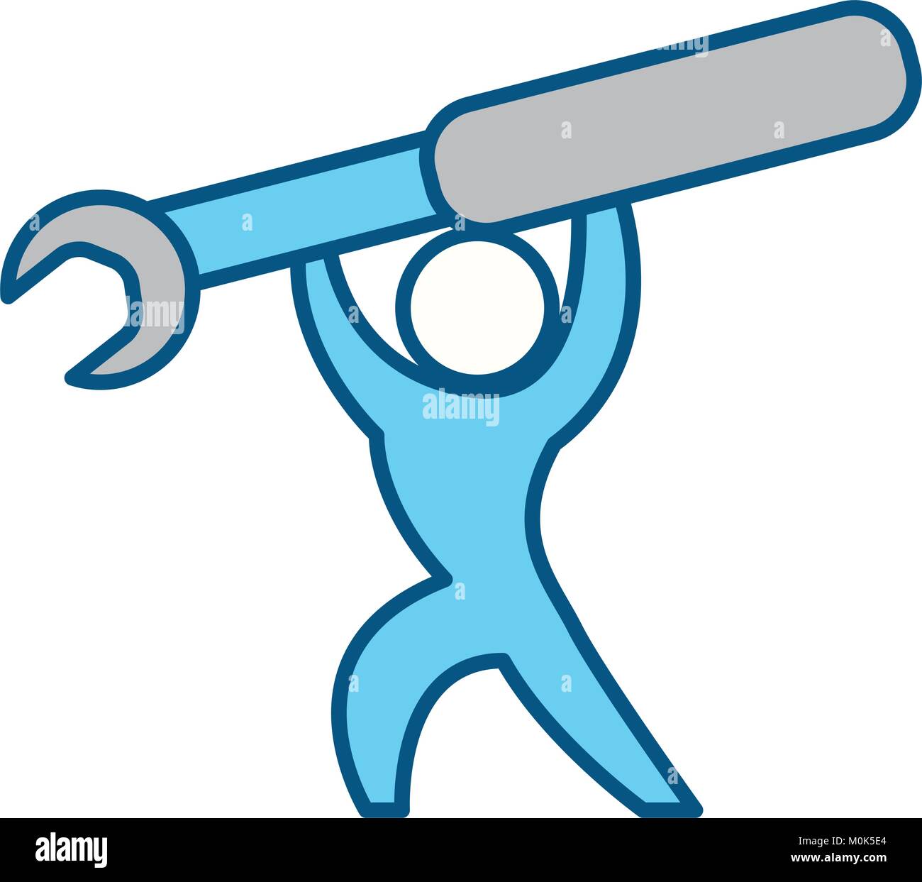 Worker with wrench pictogram Stock Vector Image & Art - Alamy