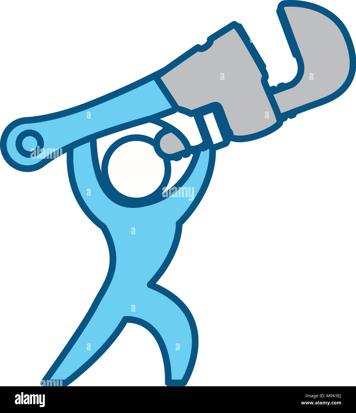 Worker with wrench pictogram Stock Vector Image & Art - Alamy