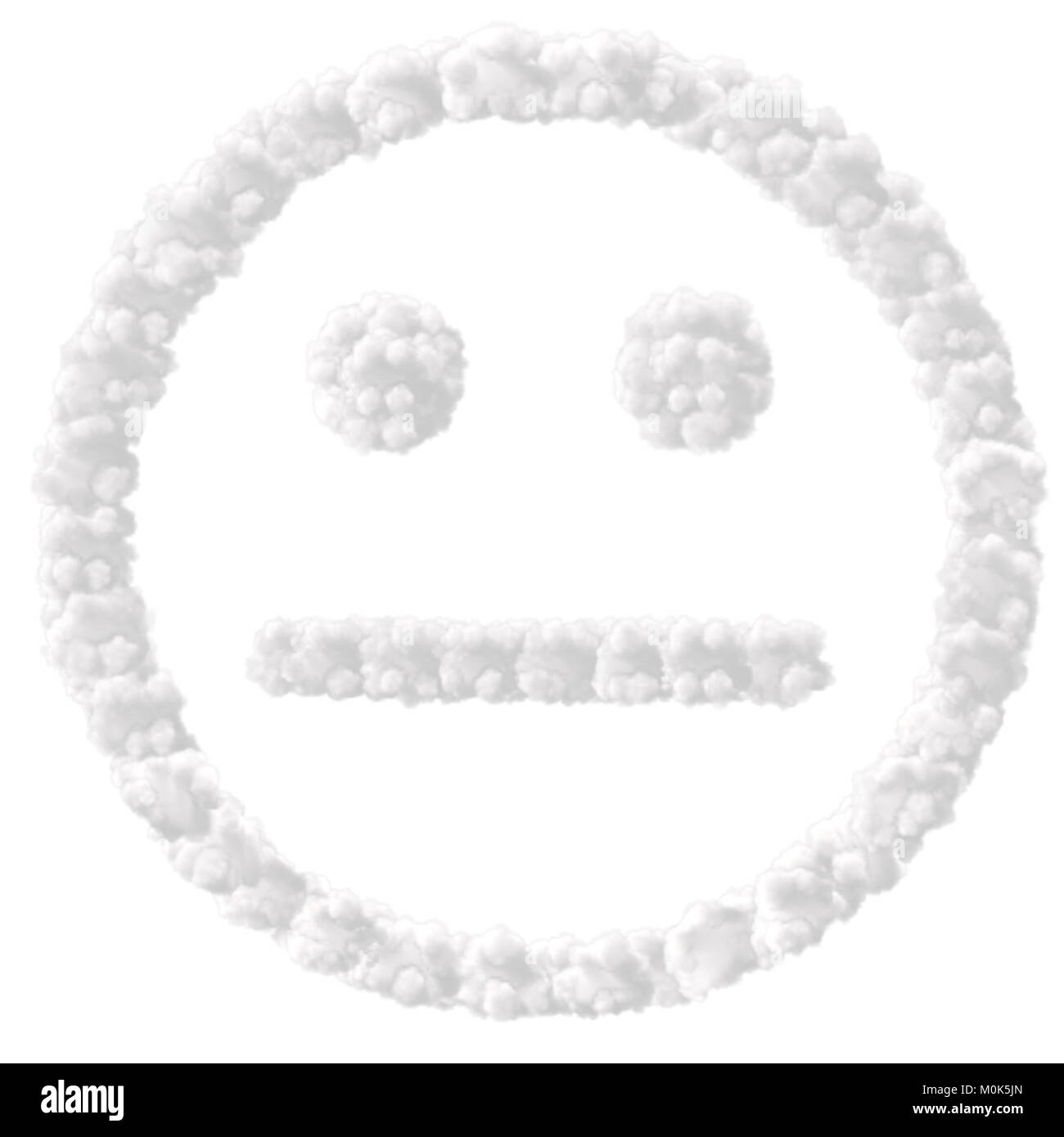 Symbol of indifference combined from clouds on white background Stock ...