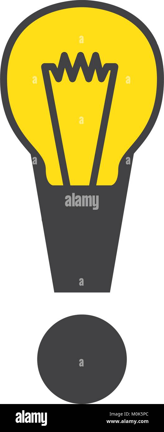 Light bulb exclamation mark icon Stock Vector Images - Alamy