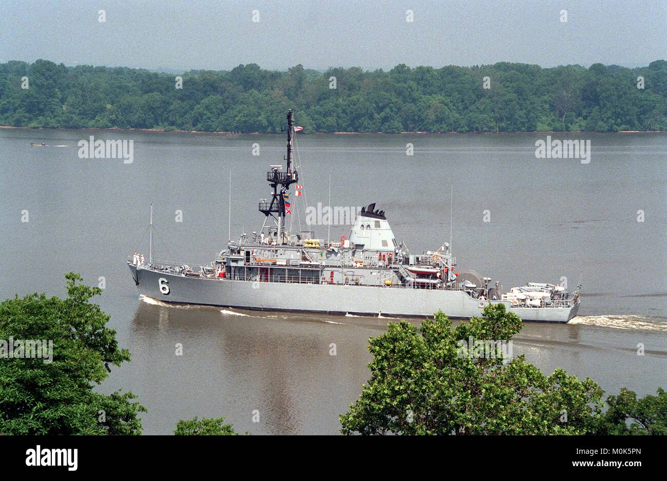The U.S. Navy Avenger-class mine countermeasures ship USS Devastator ...