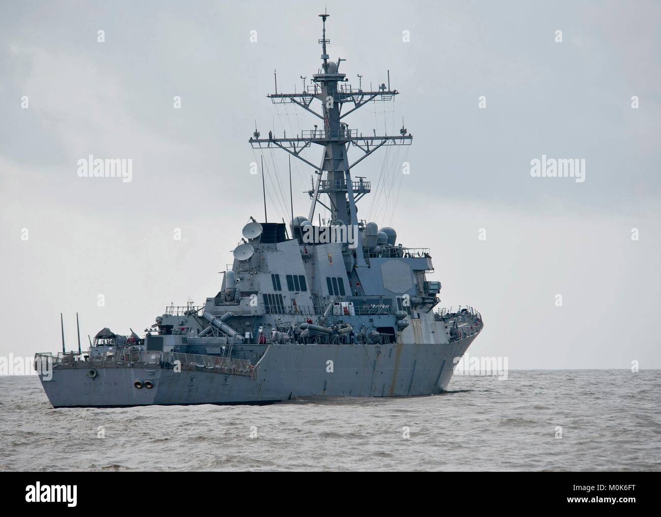 The U.S. Navy Arleigh Burke-class guided-missile destroyer USS Decatur ...