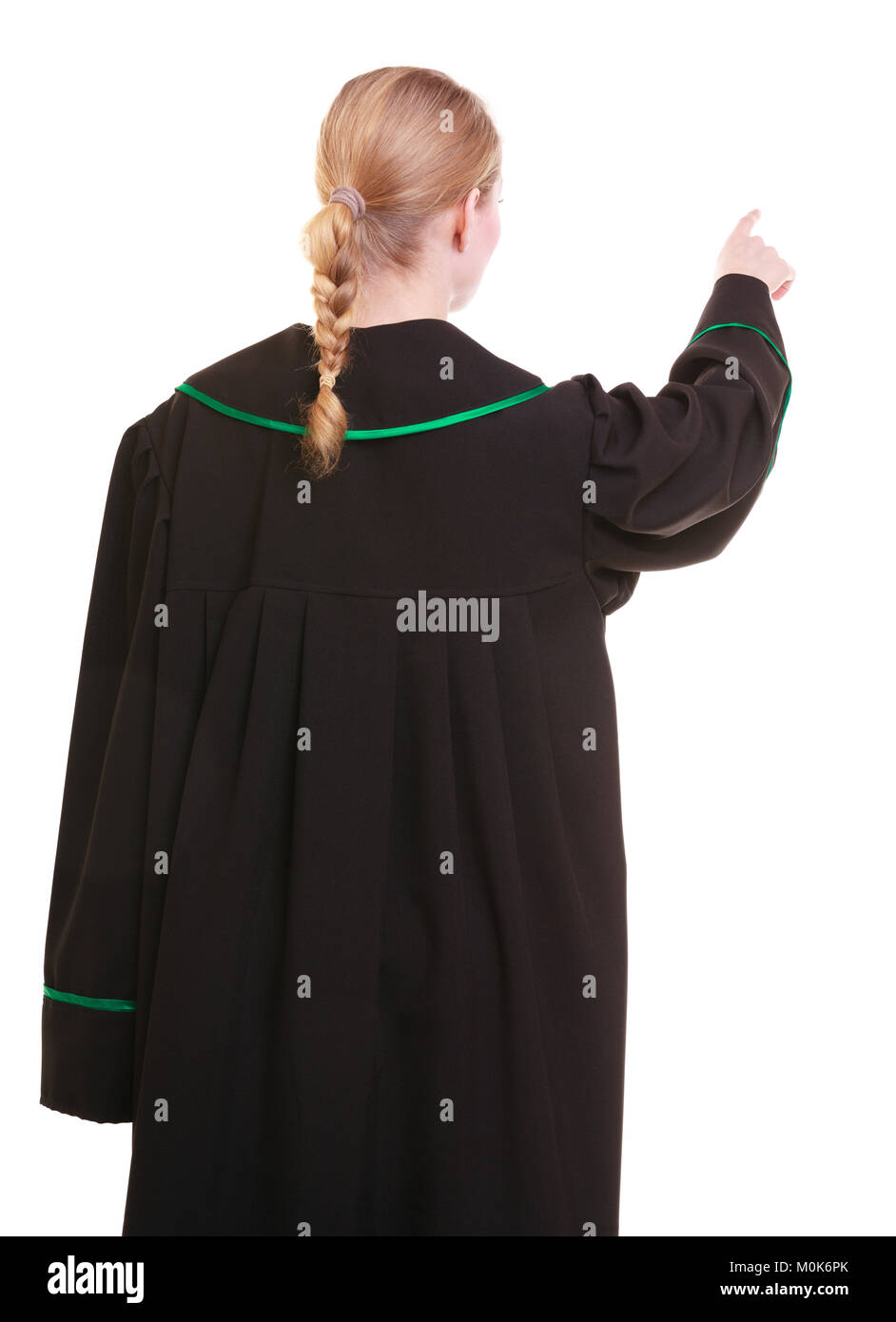 Law court or justice concept. Back view of woman polish lawyer attorney ...