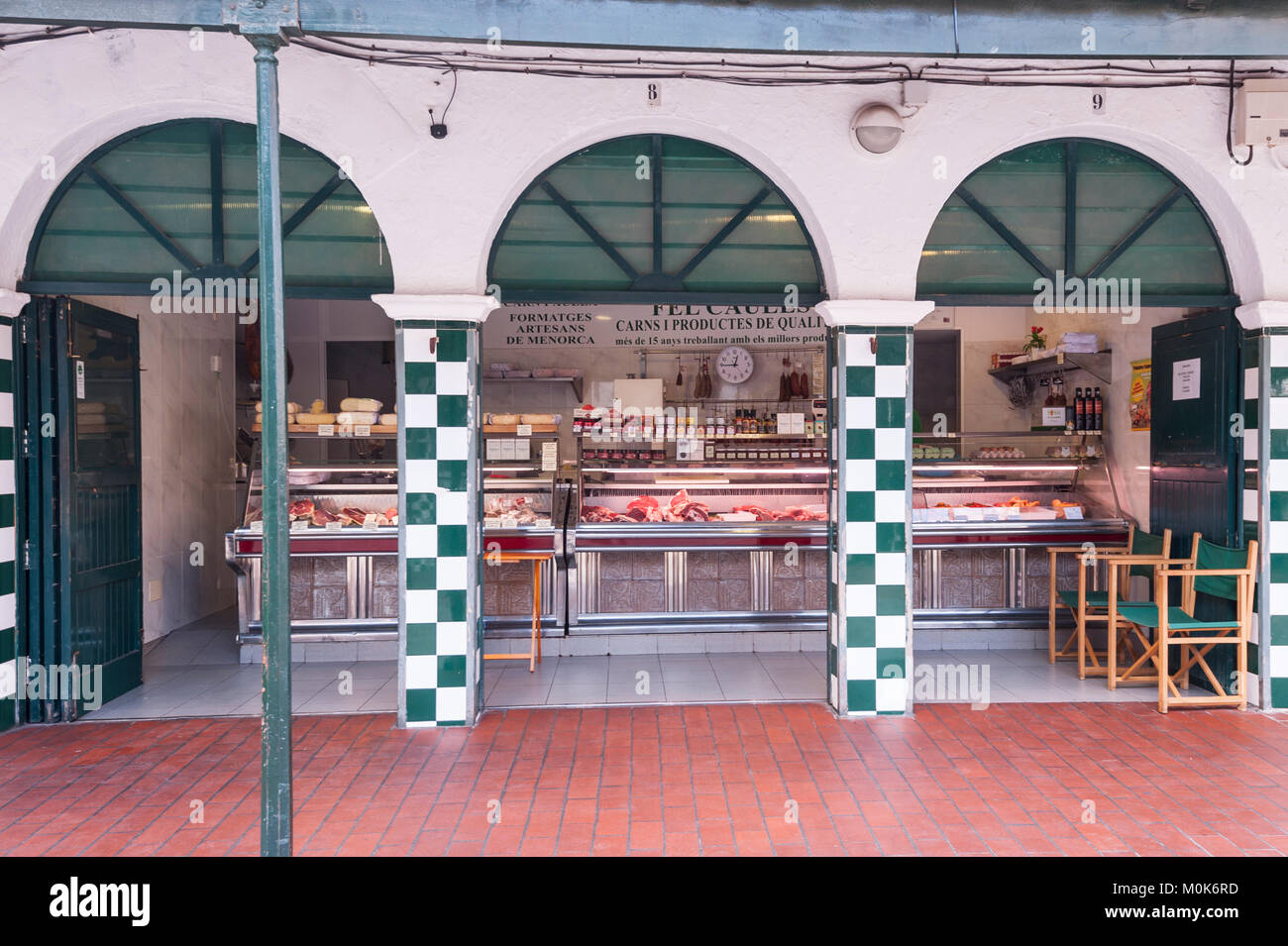 A butchers shop store in Ciutadella de Menorca , Menorca , Balearic ...