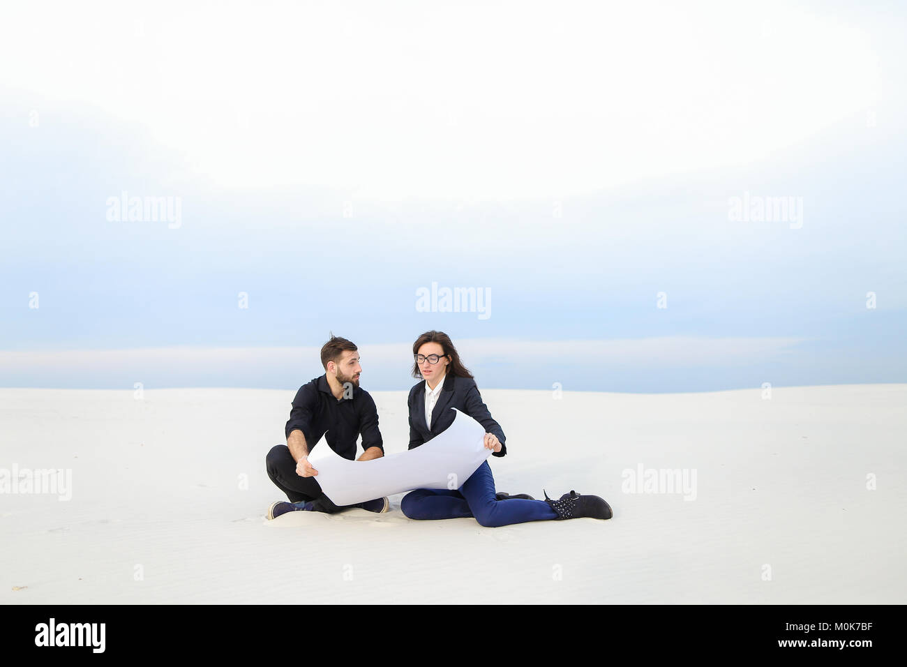 Economists brother and sister planning shopping center in dese Stock ...