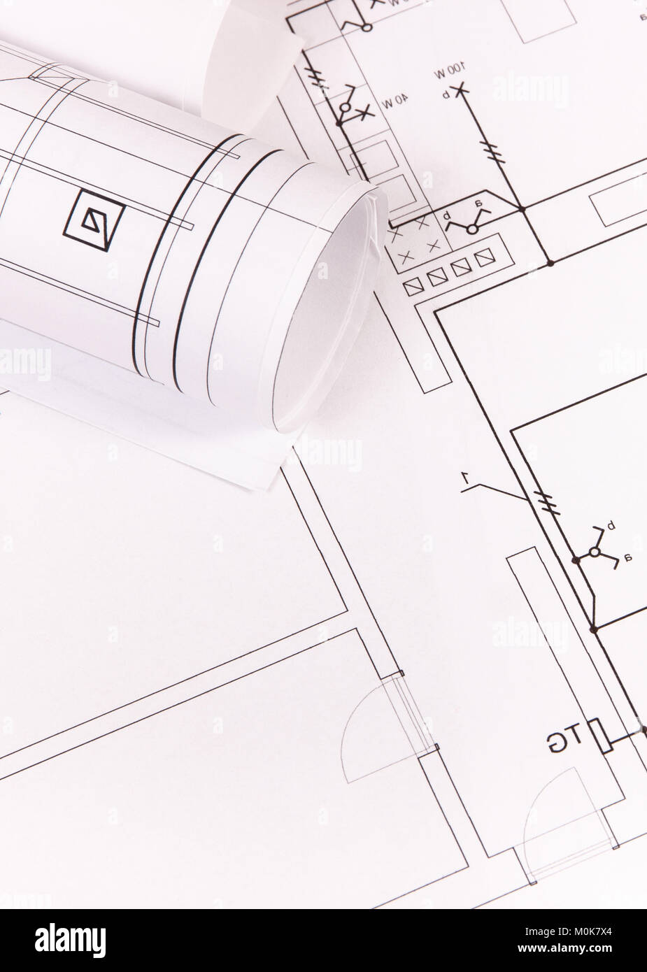 Rolls of diagrams or electrical construction drawings for use in ...