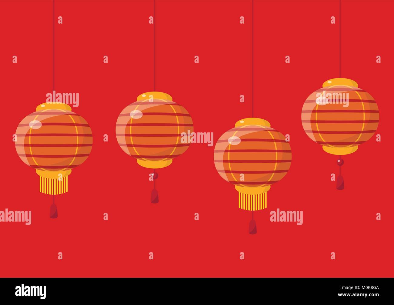 Chinese new year lanterns. Vector illustration Stock Vector Image & Art ...