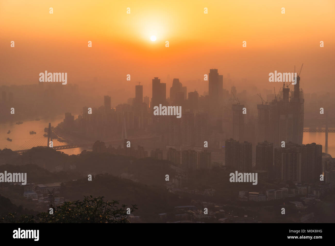 Chongqing cityscape at sunset Stock Photo - Alamy