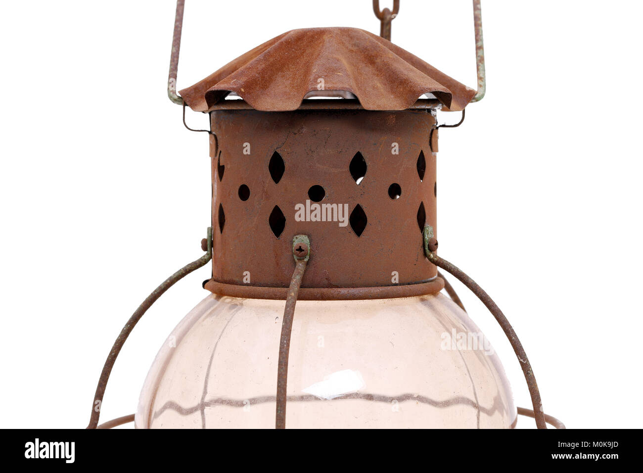 Vintage rusty lantern isolated on white background Stock Photo - Alamy