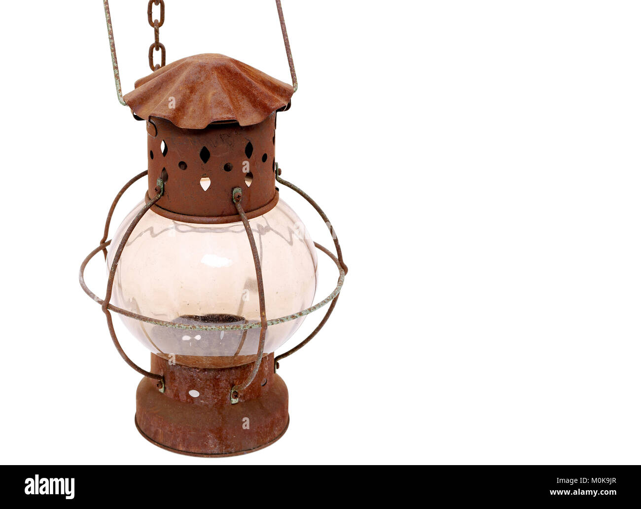 Vintage rusty lantern isolated on white background Stock Photo - Alamy