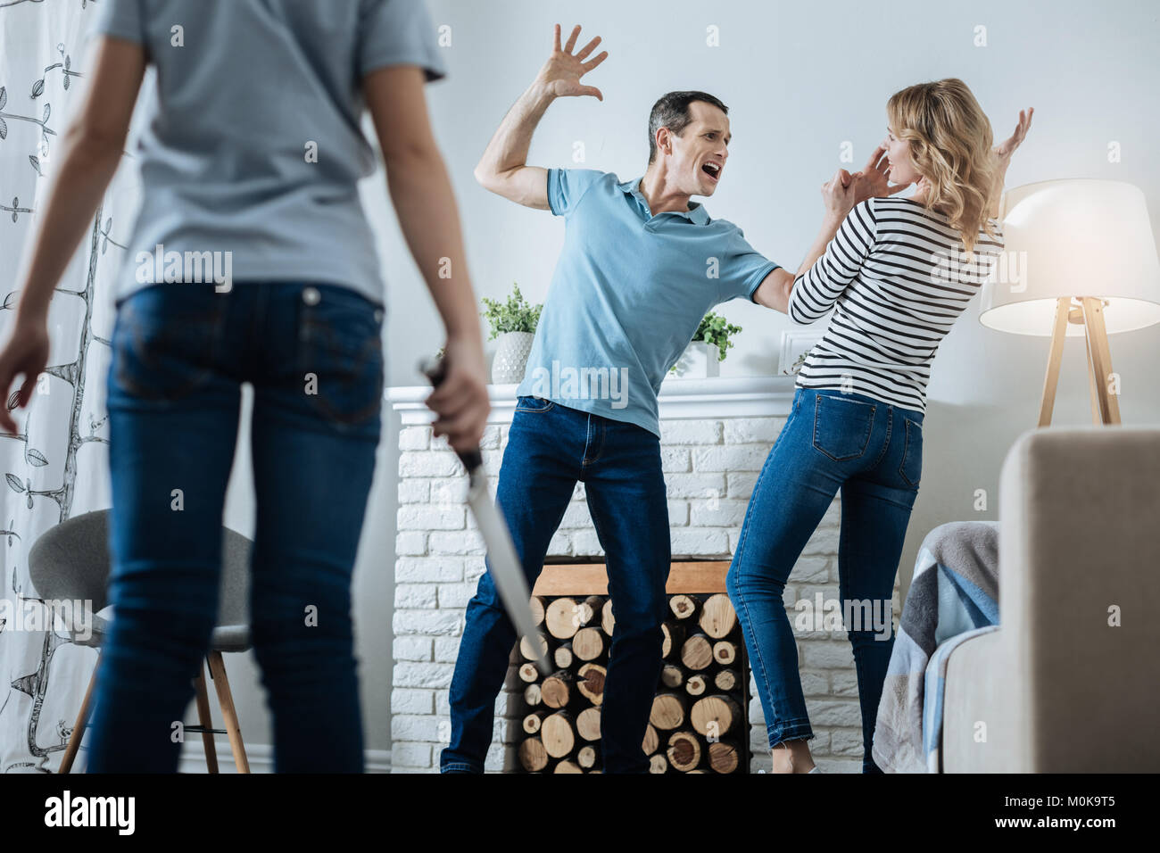 Fearless teenager holding a knife Stock Photo - Alamy
