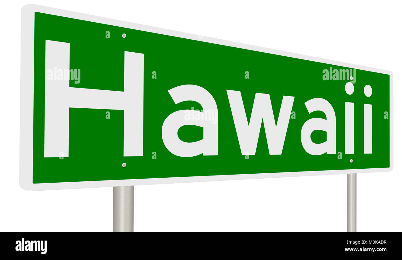 A 3d rendering of a green highway sign Stock Photo - Alamy