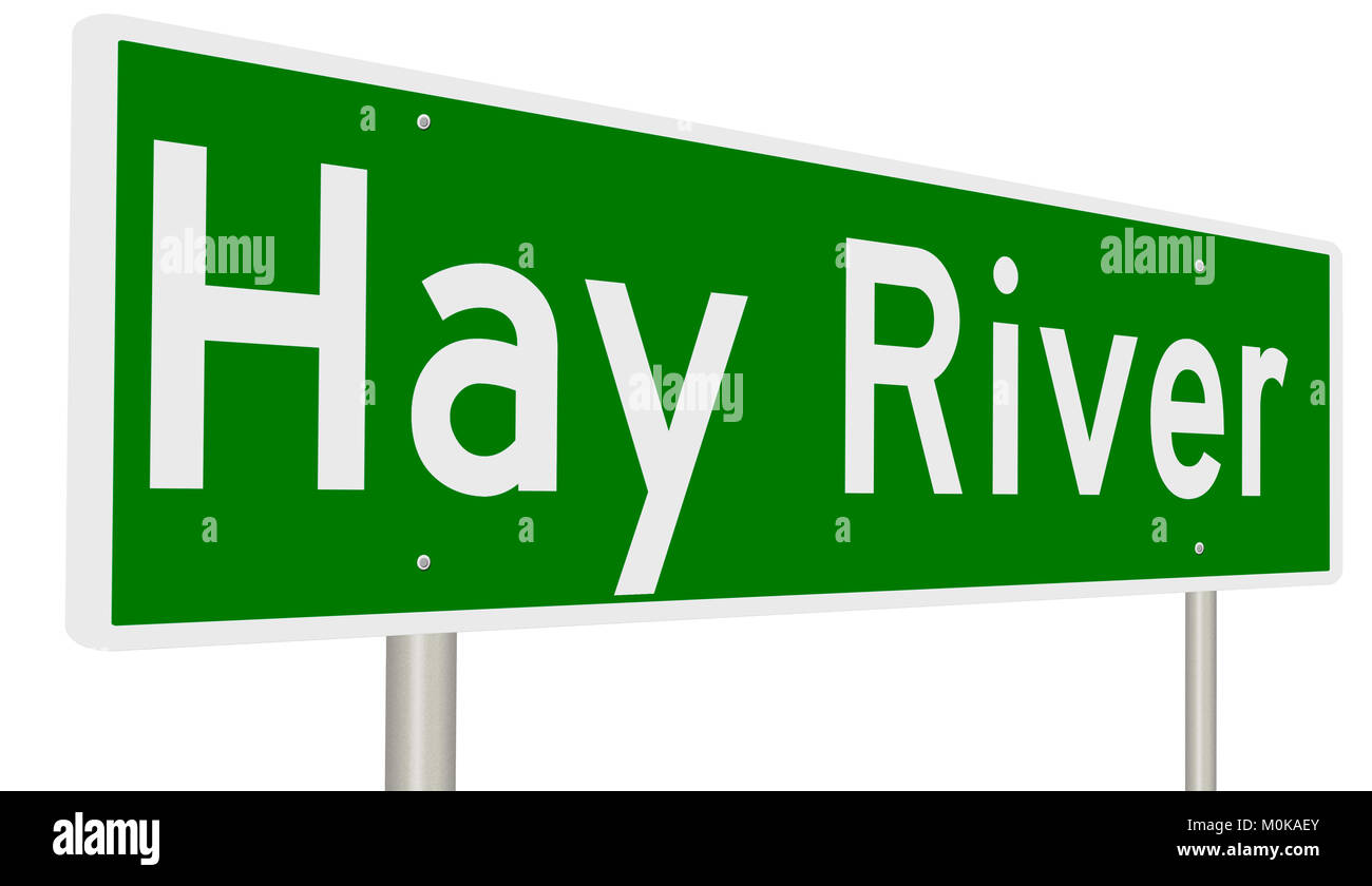 A 3d rendering of a green highway sign Stock Photo - Alamy