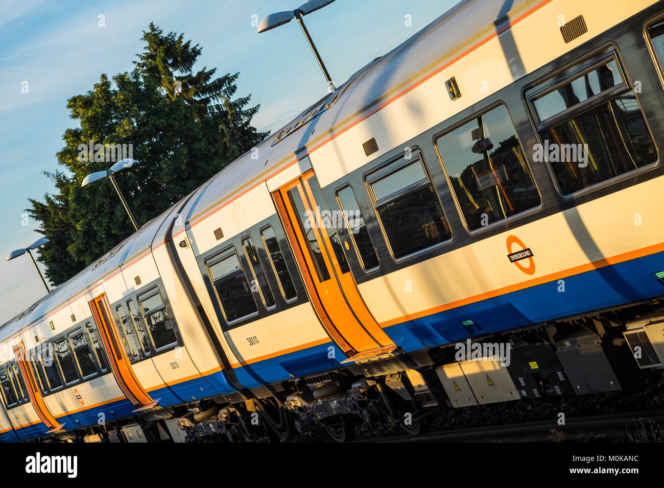 London Overground train at Watford Junction station, Hertfordshire ...